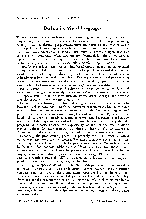 (PDF) Declarative Visual Languages