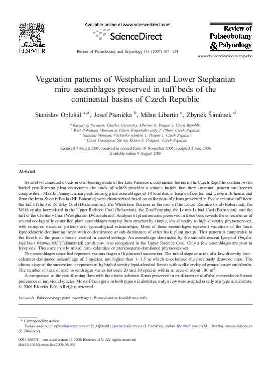 (PDF) Vegetation patterns of Westphalian and Lower Stephanian mire ...