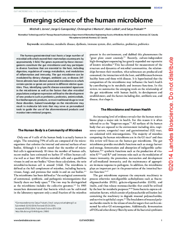 (PDF) Emerging science of the human microbiome