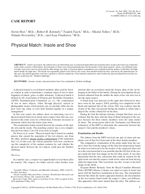 (PDF) Physical match: insole and shoe