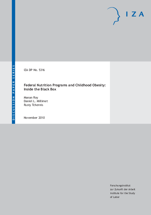 (PDF) Federal nutrition programs and childhood obesity: inside the ...