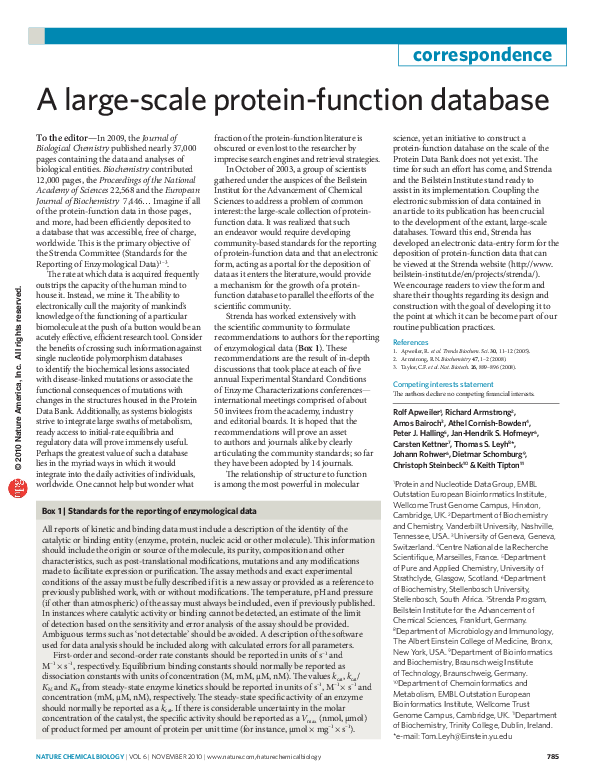 (PDF) A large-scale protein-function database