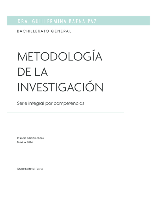 (PDF) METODOLOGIA DE LA INVESTIGACION LIBRO BACHILLERATO
