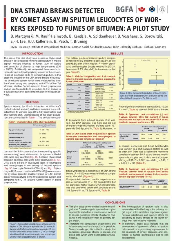 (PDF) DNA strand breaks detected by Comet assay in sputum leucocytes of ...
