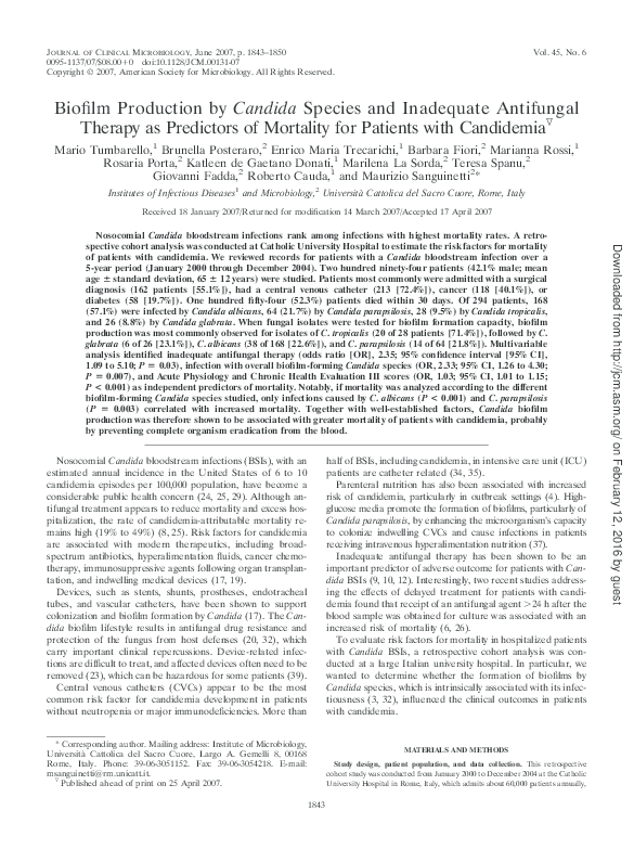 (PDF) Impact of infectious diseases consultation as a part of an antifungal stewardship ...