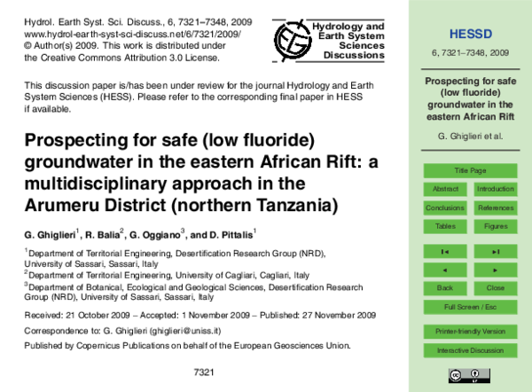 (PDF) Prospecting for safe (low fluoride) groundwater in the Eastern ...