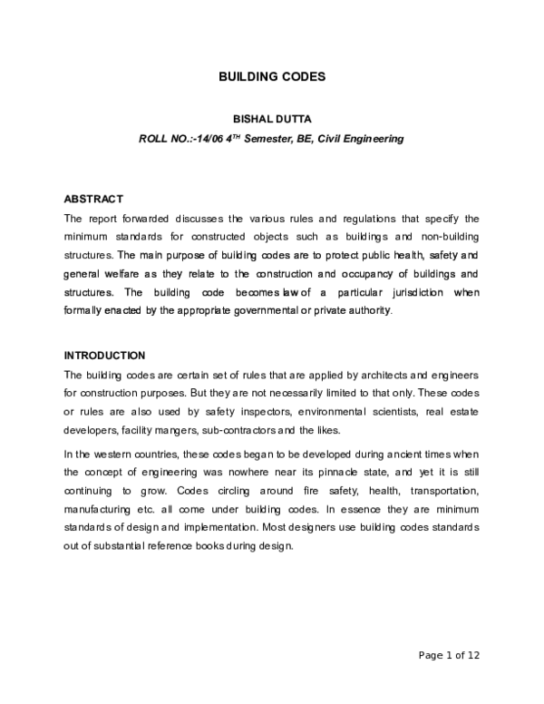 (DOC) BUILDING CODES