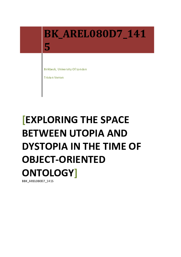 (PDF) EXPLORING THE SPACE BETWEEN UTOPIA AND DYSTOPIA IN THE TIME OF ...