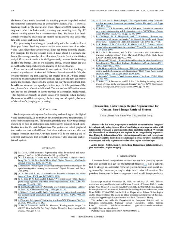 Pdf Hierarchical Color Image Region Segmentation For Content Based Image Retrieval System