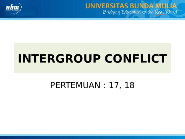 (PPT) Intergroup Conflict