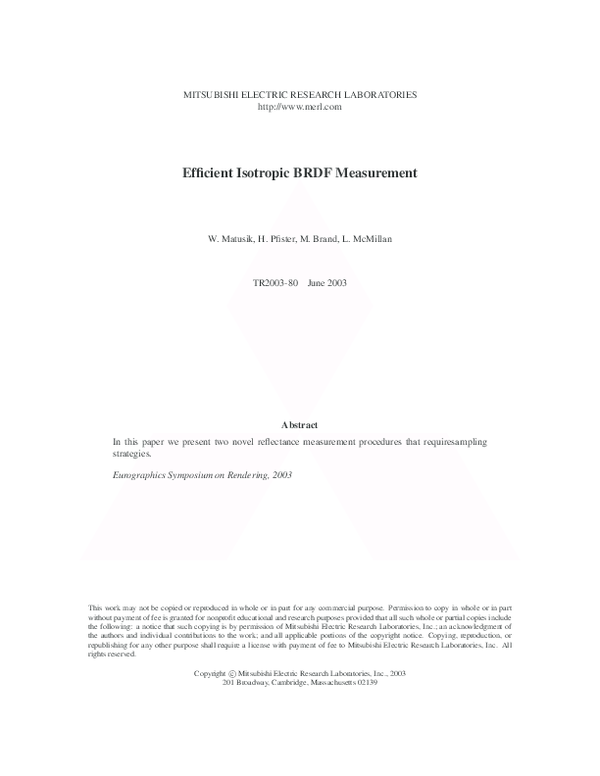 (PDF) Efficient isotropic BRDF measurement