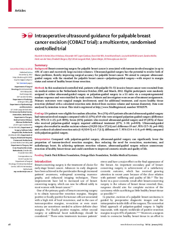 (PDF) Intraoperative ultrasound guidance for palpable breast cancer ...