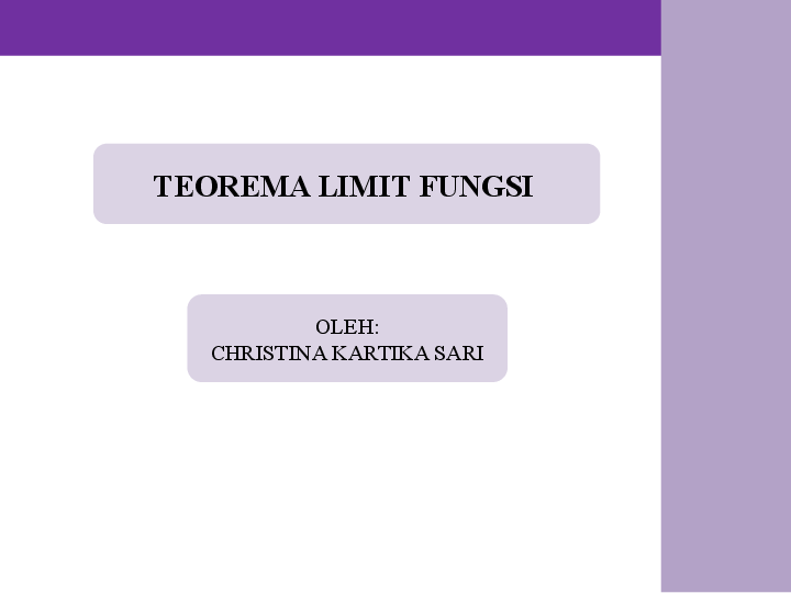 Teorema Limit Fungsi