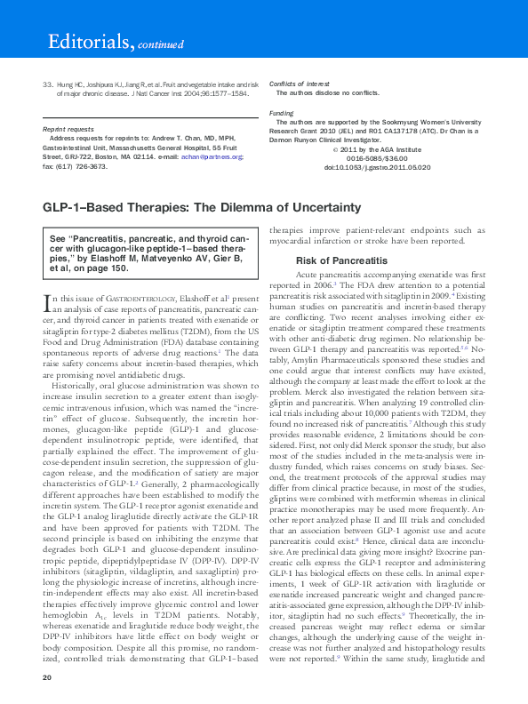(PDF) GLP-1–Based Therapies: The Dilemma of Uncertainty | Ursula Gundert-remy - Academia.edu