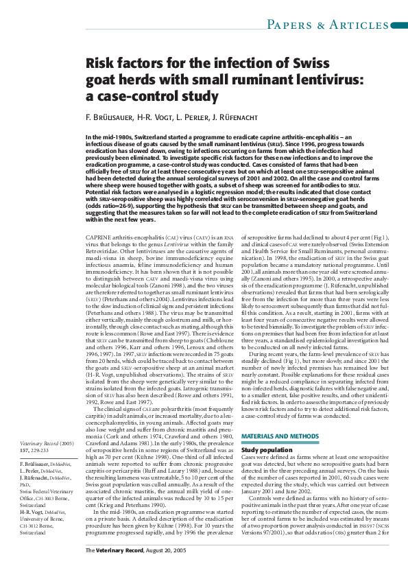 (PDF) Routes of transmission and consequences of small ruminant ...