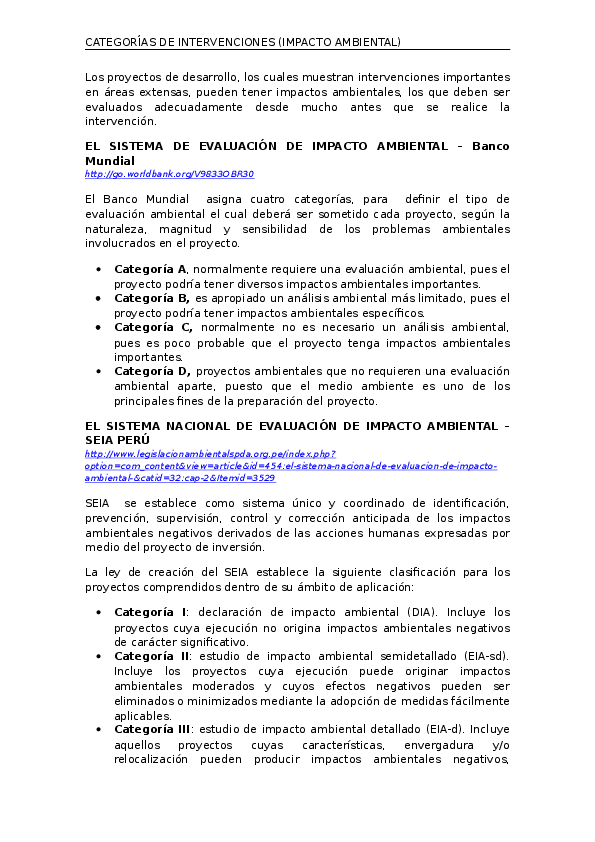 (DOC) CATEGORIAS DE INTERVENCIONES IMPACTO AMBIENTAL