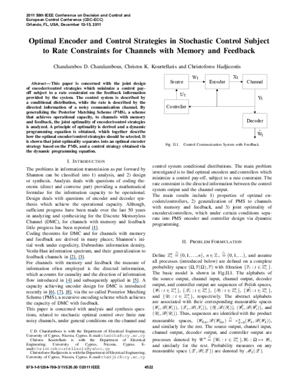 (PDF) Optimal encoder and control strategies in stochastic control ...