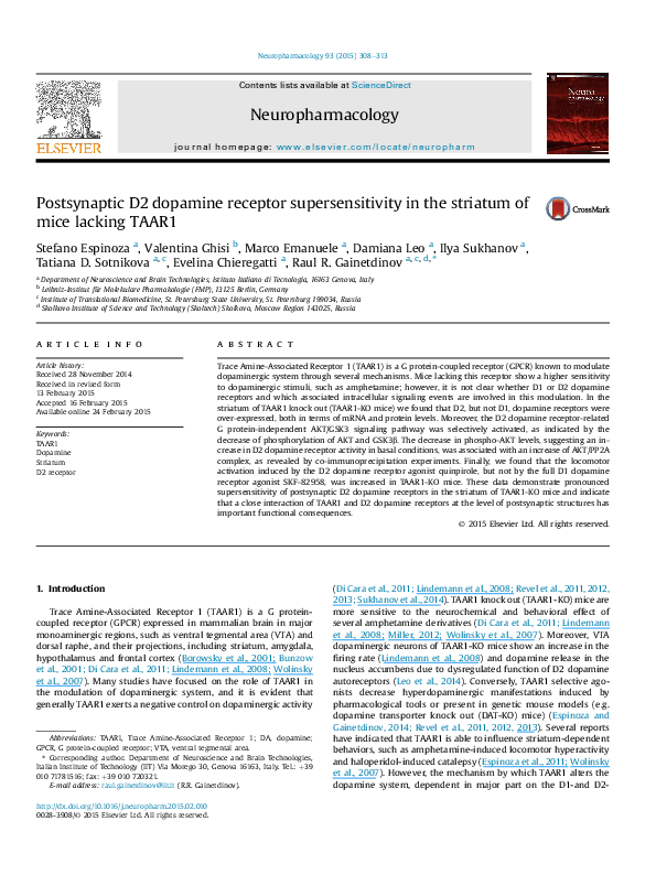 (PDF) Postsynaptic D2 dopamine receptor supersensitivity in the ...