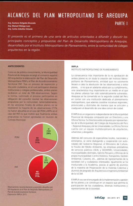 Alcances del Plan Metropolitano de Arequipa