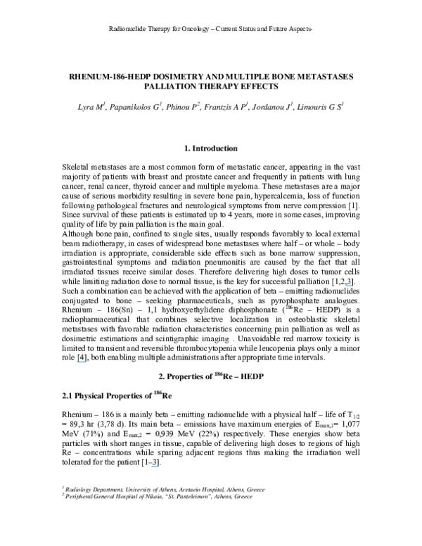 (PDF) RHENIUM-186-HEDP Dosimetry and Multiple Bone Metastases ...