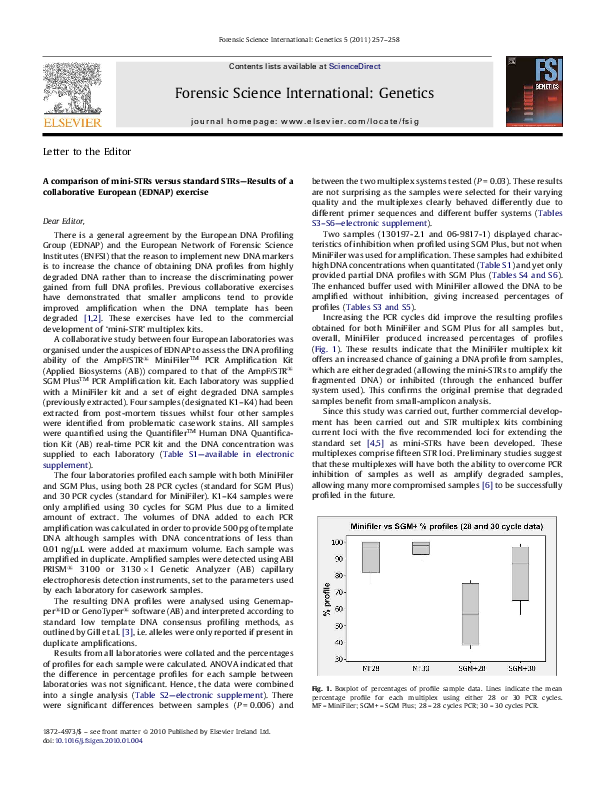 (PDF) A comparison of mini-STRs versus standard STRs—Results of a ...