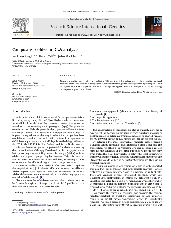 (PDF) Composite profiles in DNA analysis