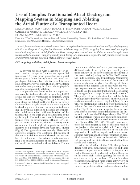 (PDF) Use of Complex Fractionated Atrial Electrogram Mapping System in ...