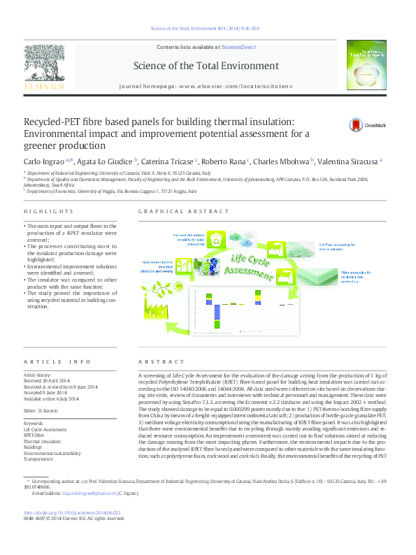 (PDF) Recycled-PET fibre based panels for building thermal insulation ...