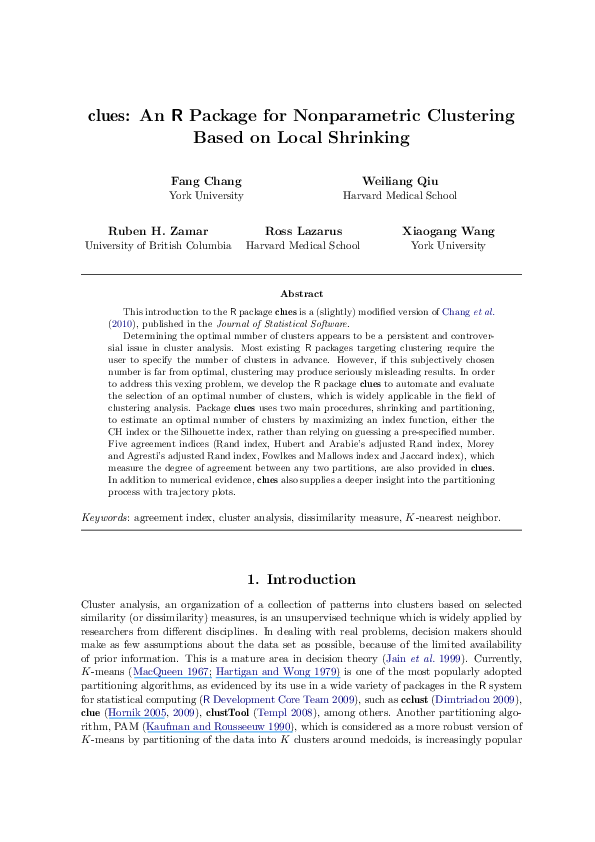 Pdf Clues An R Package For Nonparametric Clustering Based On Local 6123