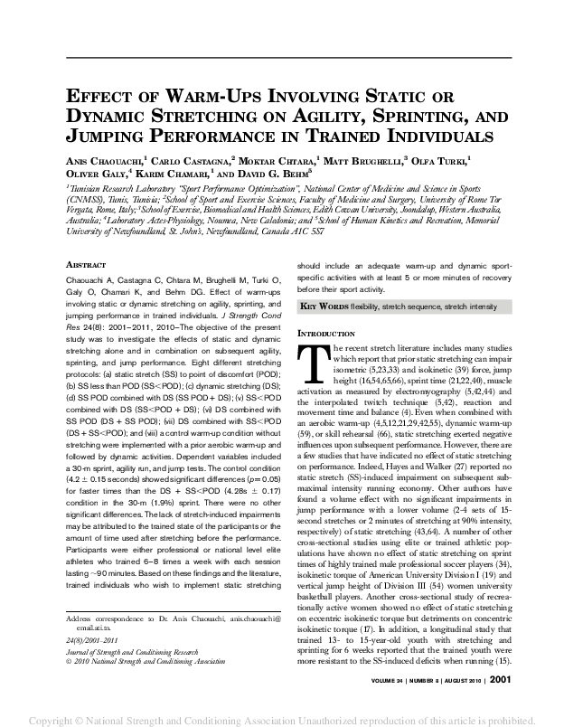 (PDF) Short Durations of Static Stretching when Combined with Dynamic Stretching do not Impair ...
