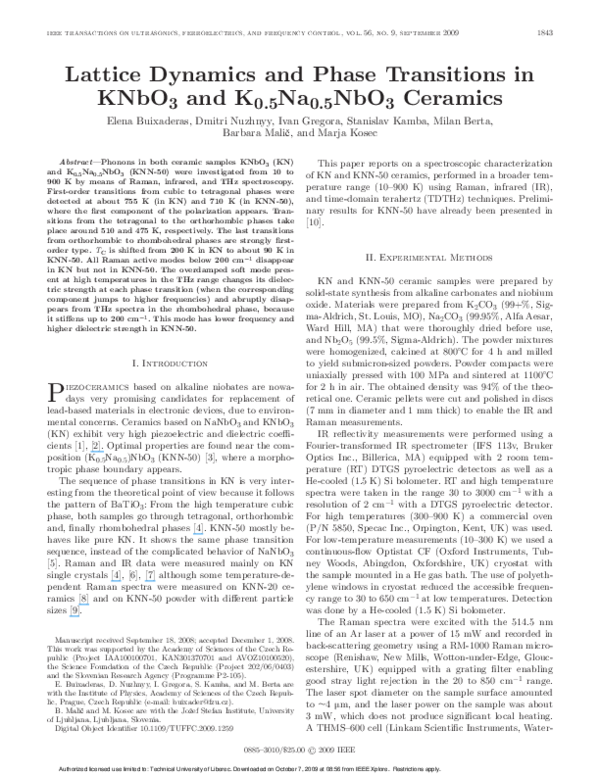 (PDF) Lattice dynamics and phase transitions in KNbO 3 and K 0.5 Na 0.5 ...