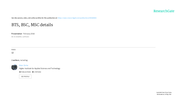 (PDF) BTS BSC MSC details