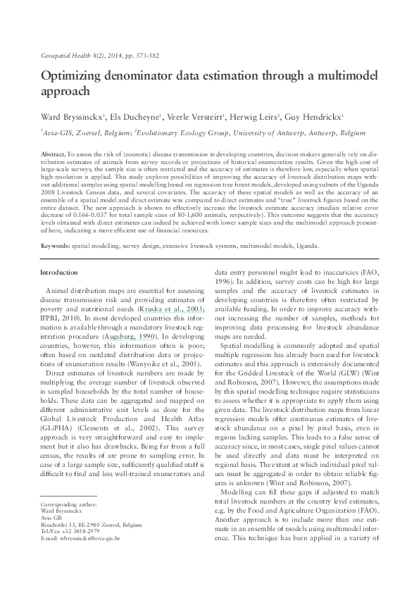 (PDF) Optimizing denominator data estimation through a multimodel approach