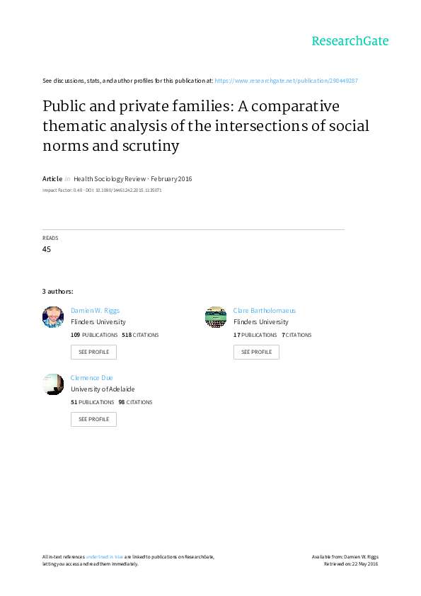 (PDF) Public and private families: A comparative thematic analysis of ...