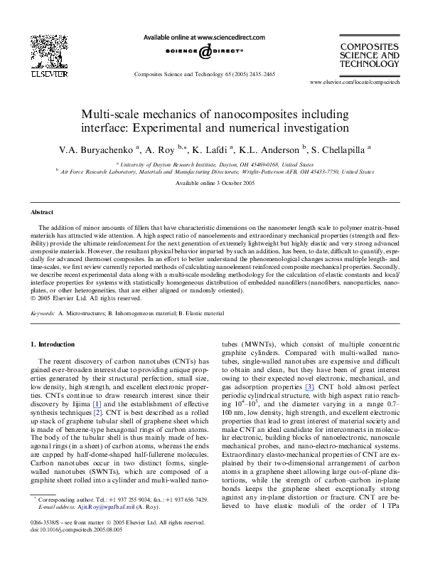 (PDF) Multi-scale mechanics of nanocomposites including interface ...