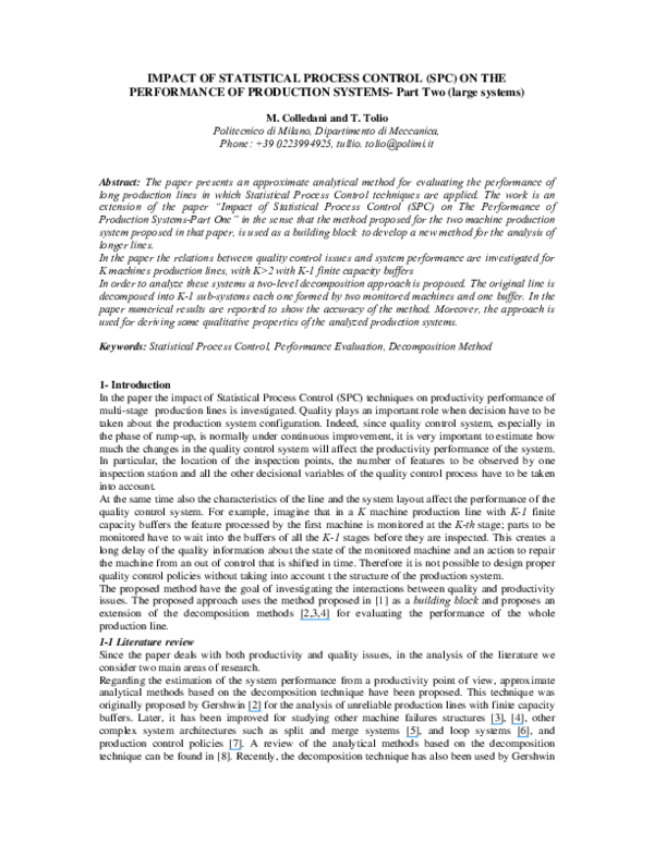 (PDF) Impact of statistical process control (SPC) on the performance of ...