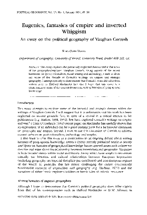 (PDF) Eugenics, fantasies of empire and inverted Whiggism | Klaus Dodds ...