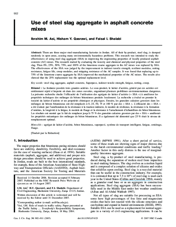 (PDF) Use of steel slag aggregate in asphalt concrete mixes