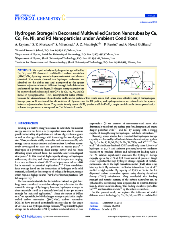 (PDF) Hydrogen Storage in Decorated Multiwalled Carbon Nanotubes by Ca ...