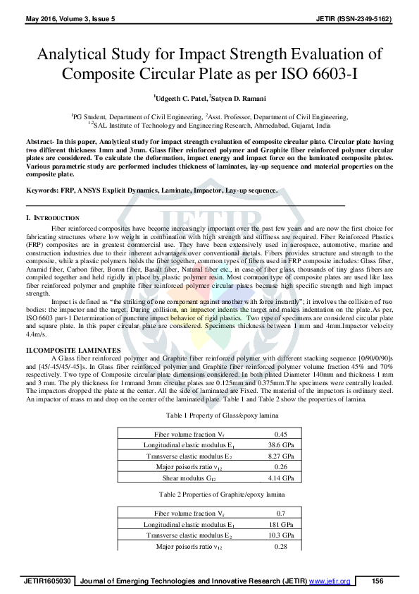 (PDF) Analytical Study for Impact Strength Evaluation of Composite ...