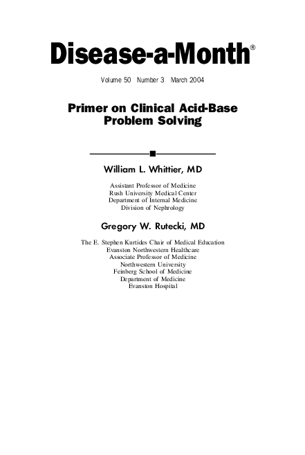 (PDF) Disease-a-Month Primer on Clinical Acid-Base Problem Solving