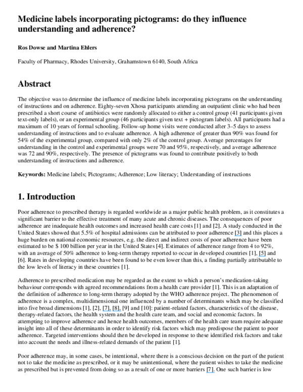 (PDF) Medicine labels incorporating pictograms: do they influence ...