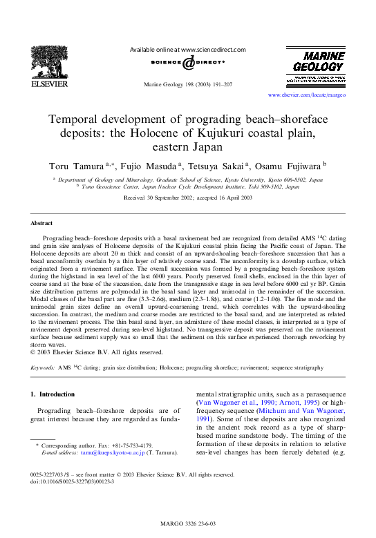 (PDF) Temporal development of prograding beach–shoreface deposits: the ...