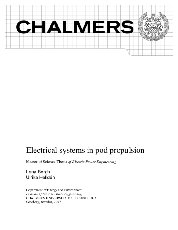 (PDF) Electrical systems in pod propulsion