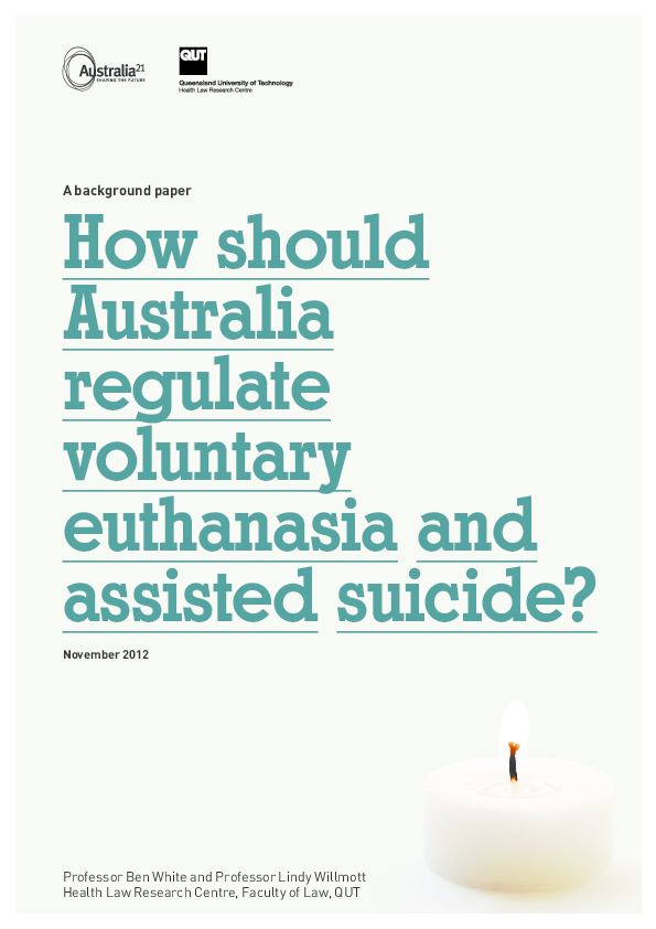 (PDF) How should Australia regulate voluntary euthanasia and assisted suicide?