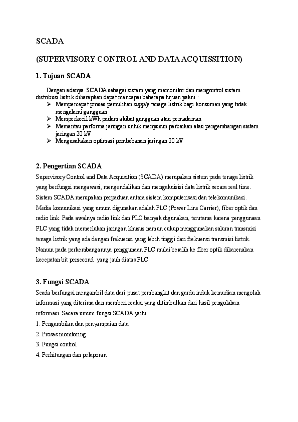(DOC) SCADA (SUPERVISORY CONTROL AND DATA ACQUISSITION