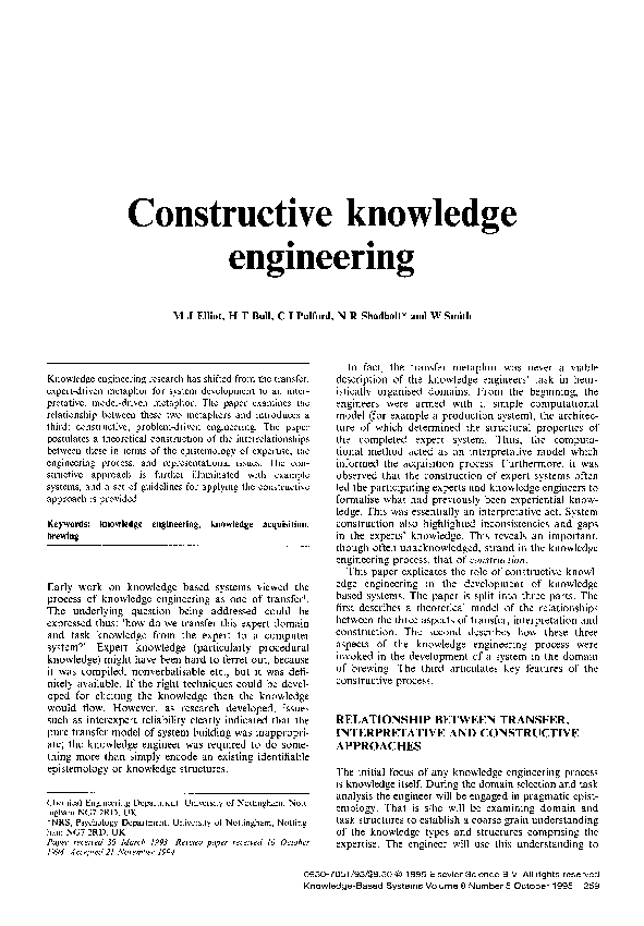(PDF) Constructive knowledge engineering