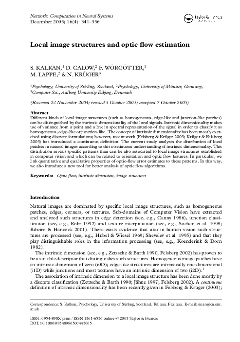 (PDF) Local image structures and optic flow estimation