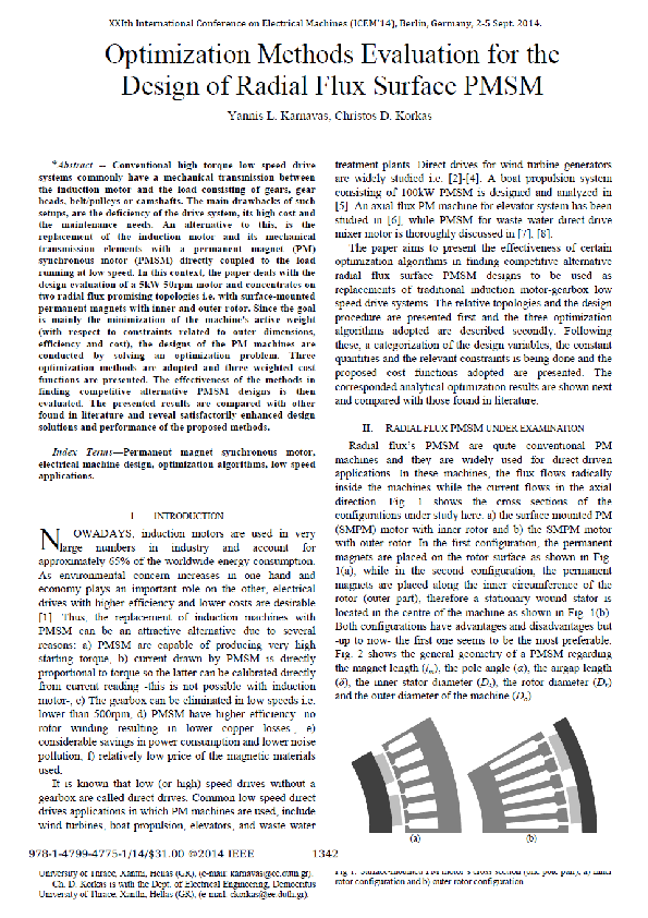 Pdf Optimization Methods Evaluation For The Design Of Radial Flux