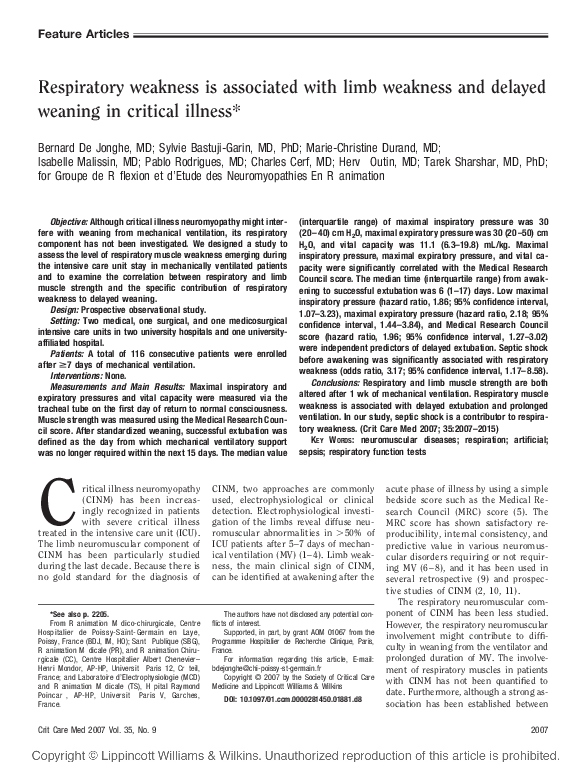 (PDF) Respiratory weakness is associated with limb weakness and delayed ...